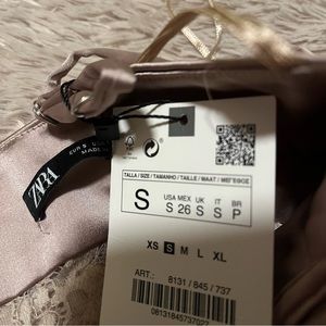 Zara | Dresses | Zara Champagne Colored Satin Effects Corset Style ...